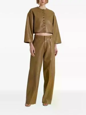 Alberta Ferretti Buttoned Leather Jacket