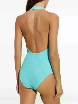Hunza G Sandy Crinkle-effect Halterneck Swimsuit