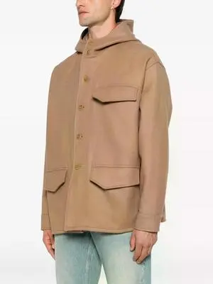 IH NOM UH NIT Hooded Flap-pocket Coat