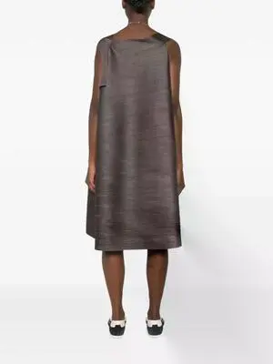 Issey Miyake Sleeveless Boatneck Midi Dress