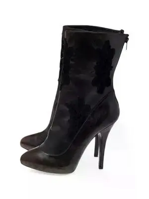 Dolce & Gabbana Lace-detail Calf Leather Ankle Boots - Brown