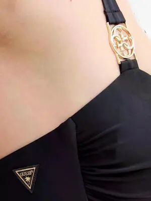 Guess Logo-plaque Halterneck Bikini Top
