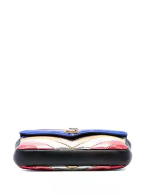 Saint Laurent 2016 Mini Chevron Sheepskin Multicolor Monogram College Satchel