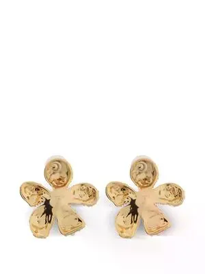 SELF-PORTRAIT Tone Faux Pearl Floral Motif Earrings