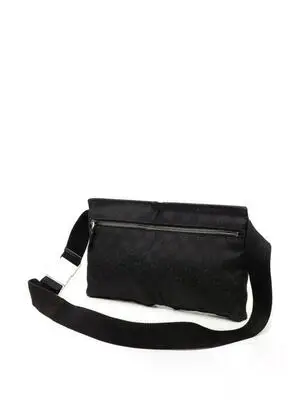 Gucci 2000-2015 Gg Canvas Double Pocket Belt Bag - Black