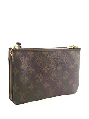 LOUIS VUITTON 2020 Monogram Giant Reverse Double Zip Pochette Crossbody Bag