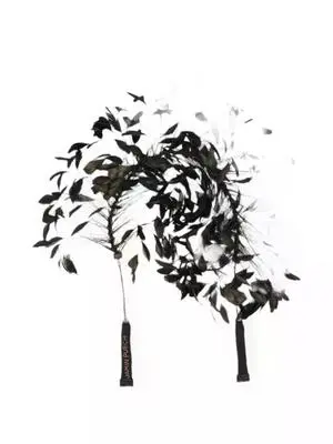 JAMIN PUECH Feather-trim Beaded Necklace - Black