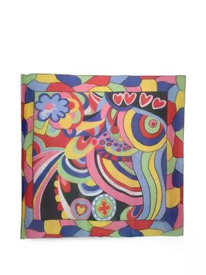 MARIO VALENTINO VINTAGE Pop Art-print Scarf - Blue