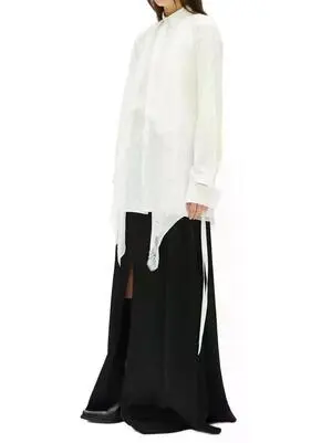 ANN DEMEULEMEESTER Lace-trimmed Gathered Shirt