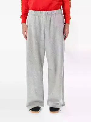 Adidas Logo-embroidered Wide-leg Track Pants - Grey