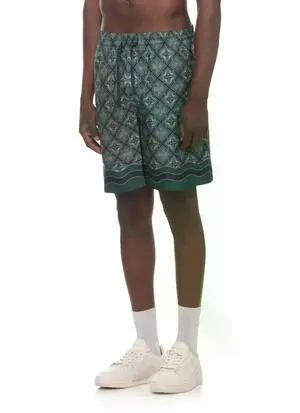 Casablanca Geometric-print Silk Shorts
