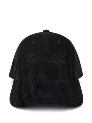 CAVENDISH Logo Embroidered Corduroy Baseball Cap - Black