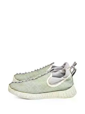 Miu Miu Crystal-embellished Mesh Sneakers - Green