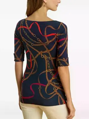 Ralph Lauren Belt-print Cuffed-sleeve T-shirt