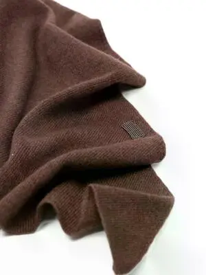 Brunello Cucinelli Monili-embellished Cashmere Scarf - Brown