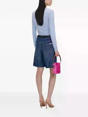 SELF-PORTRAIT Sequin Embellished Knee-length Shorts - Blue