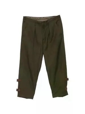 Yohji Yamamoto Serge Hem Belted Trousers - Green