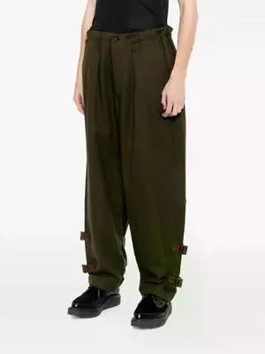 Yohji Yamamoto Serge Hem Belted Trousers