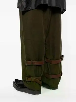 Yohji Yamamoto Serge Hem Belted Trousers