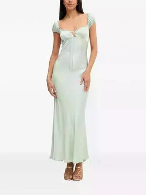 Bardot Lace-trim Cap-sleeve Maxi Dress