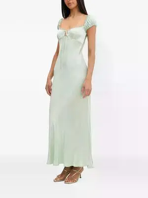 Bardot Lace-trim Cap-sleeve Maxi Dress