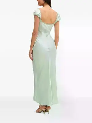 Bardot Lace-trim Cap-sleeve Maxi Dress