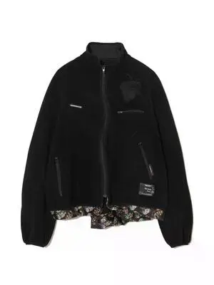 Undercover Heart-patch Fleece Jacket - Black