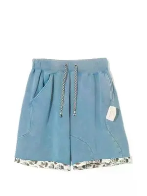 Undercover Floral-trim Drawstring Shorts - Blue
