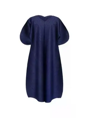 Issey Miyake Coast Pleated Midi Dress - Blue