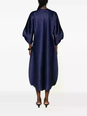 Issey Miyake V-neck Lantern Sleeve Dress