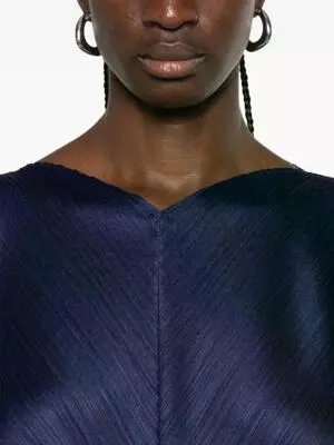 Issey Miyake V-neck Lantern Sleeve Dress