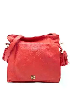 Loewe 2014 Embossed Leather Flamenco Tassel Crossbody Bag