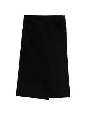 Yohji Yamamoto Uneven-yarn Maxi Skirt - Black