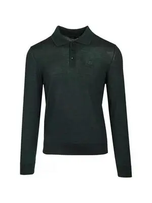 Etro Fuji Long-sleeve Knitted Polo Sweater - Green