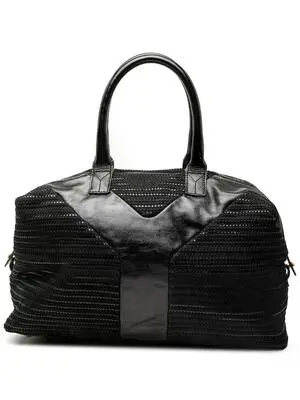Saint Laurent 2000-2026 Textured Fabric And Patent Easy Y Tote Bag - Black
