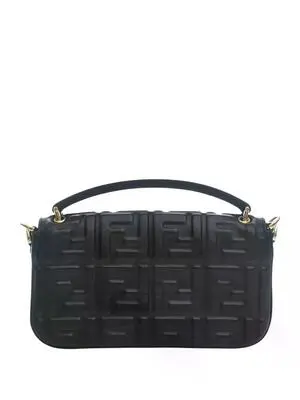 Fendi 2020-2024 Zucca Embossed Leather Baguette Phone Pouch Satchel