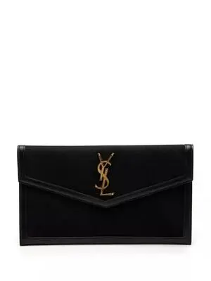 Saint Laurent 2020 Canvas Uptown Pouch Clutch Bag - Black