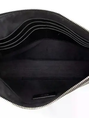 Fendi 2010-2026 Zucca Coated Canvas Diagonal Front Zip Clutch Bag