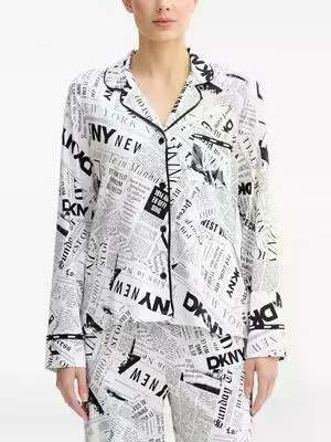 Dkny Newspaper-print Pajama Set
