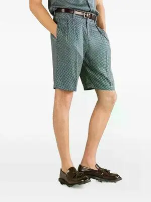 CRUNA Clichy Geometric-print Pleated Shorts