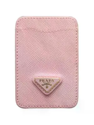 Prada Saffiano-leather Card Holder - Pink