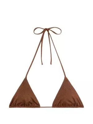 MC2 SAINT BARTH Annabelle Strass-embellished Triangle Bikini Top - Brown