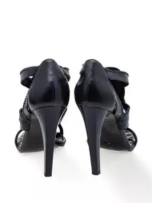 Balenciaga Caged Leather Sandals - Blue