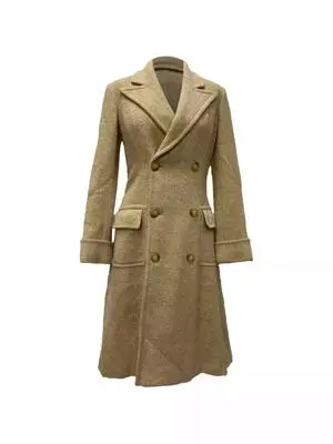 Ralph Lauren Beige Herringbone Double-breasted Coat - Neutrals