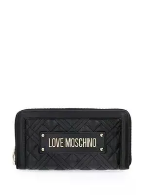 Moschino Quilted Logo-plaque Wallet - Black