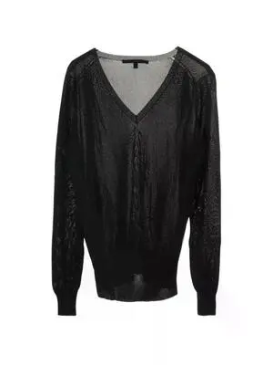 Gucci V-neck Long-sleeve Sweater With Interlocking G Detail