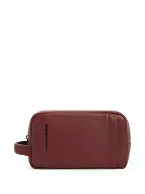 PIQUADRO Logo-plaque Side-handle Toiletry Bag - Red