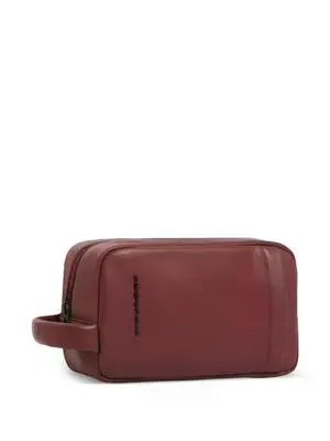 PIQUADRO Logo-plaque Side-handle Toiletry Bag - Red