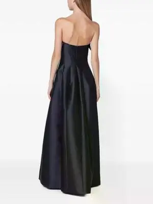 Alberta Ferretti Strapless Pleated Maxi Dress
