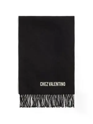 Valentino Garavani Wool Scarf With Vlogo Embroidery
